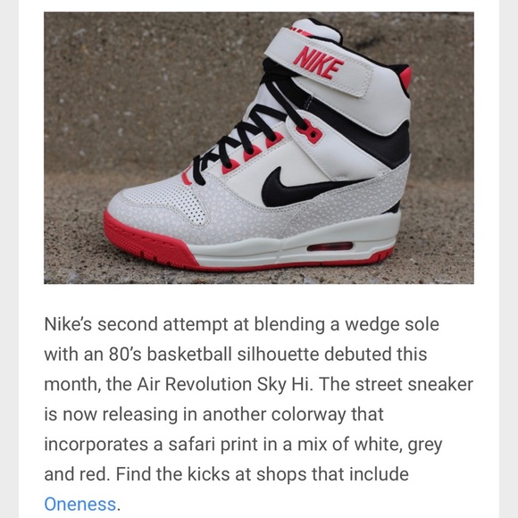 Nike | Shoes | Rare Nike Air Revolution Sky Hi In Fusion Red 75 | Poshmark